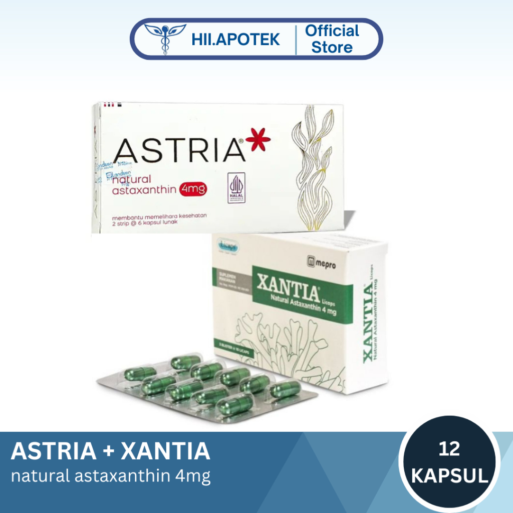 Jual ASTAXANTHIN 4MG | ASTRIA 12kapsul | XANTIA 30kapsul | suplemen ...