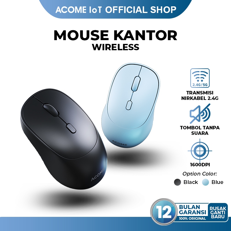 Jual Acome Mouse AM600 Fashion Color Wireless 1600 DPI Silent Click ...