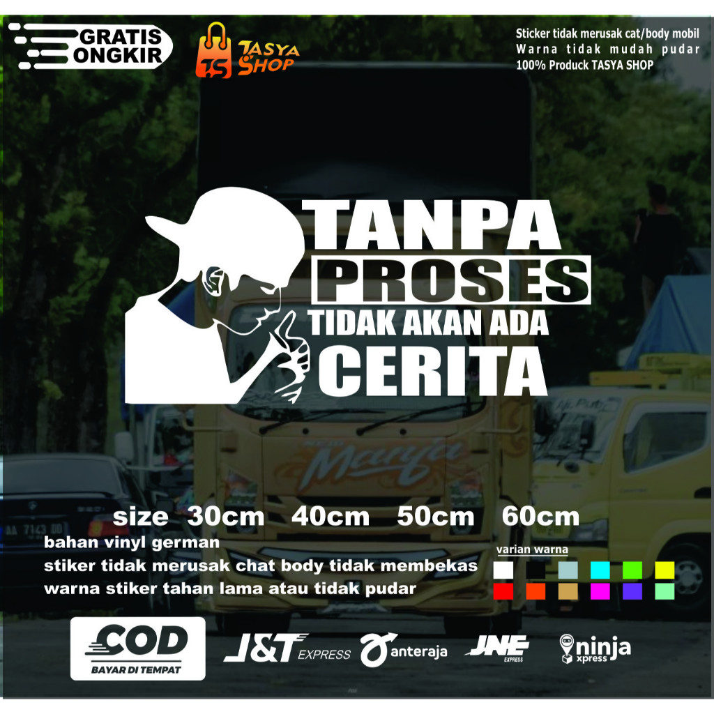 Jual Stiker Mobil Variasi Kaca Bodi Samping Kata Kata Truk Canter Pick ...