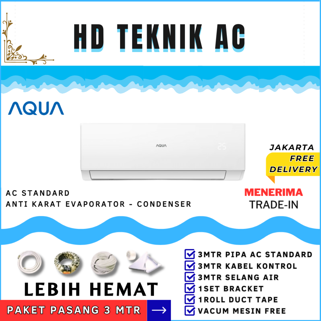 Jual AC AQUA 1/2 PK - 2 PK STANDARD NEW R32 PAKET PASANG+ACESORIES LEBIH MURAH | Shopee Indonesia