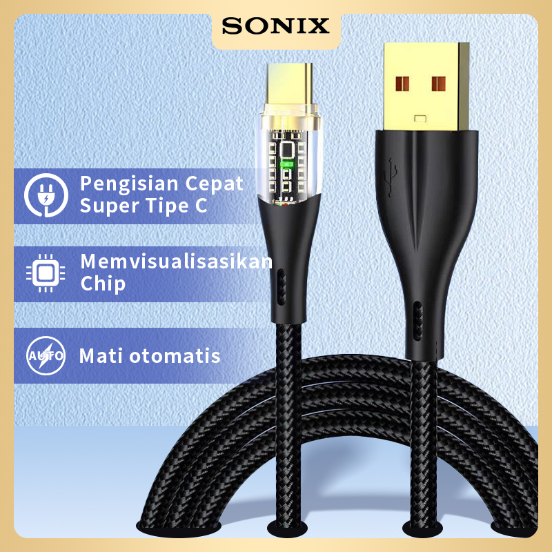 Jual Sonix Kabel Data SC04 Clear Transparan Data Kabel Weave 120W IOS ...