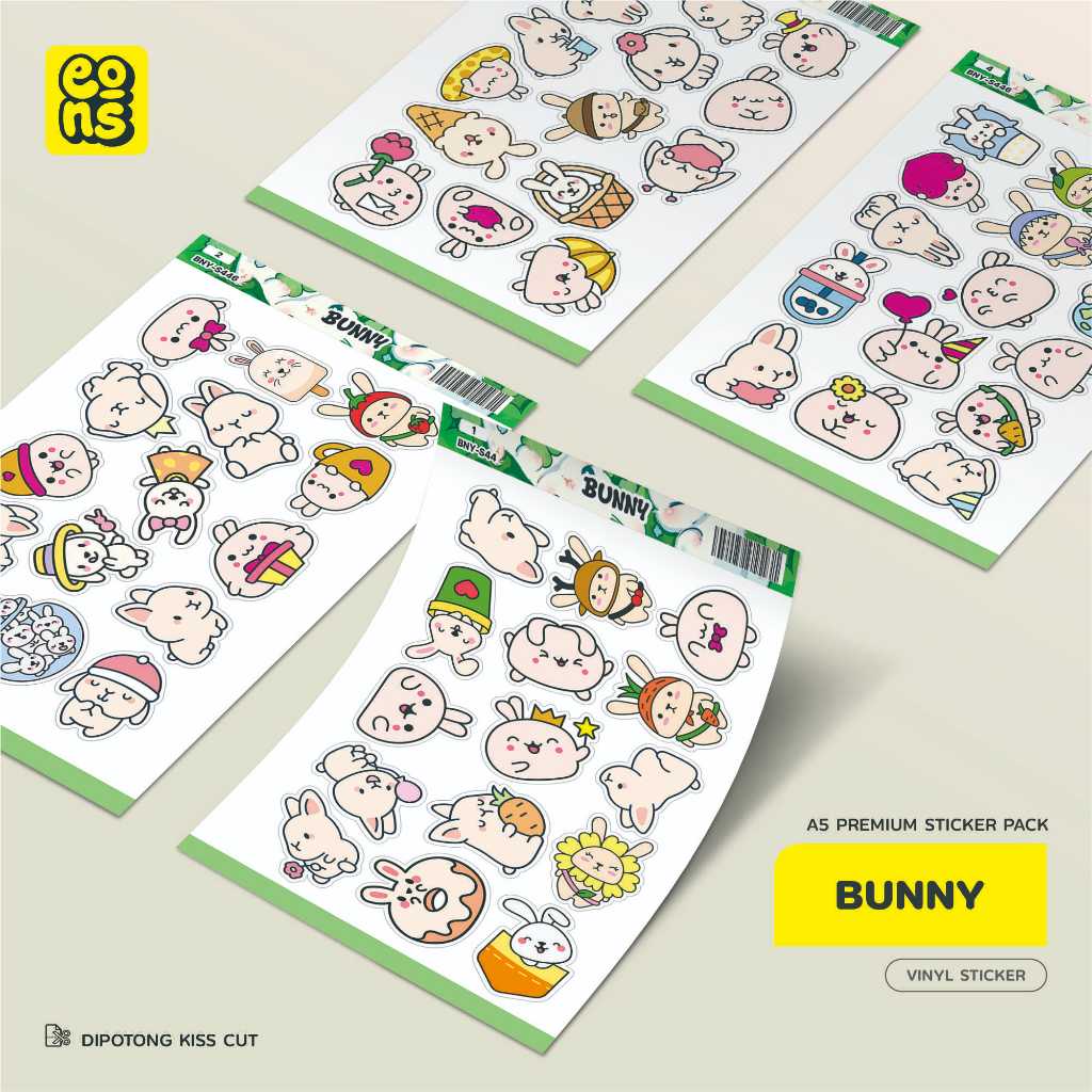 Jual Stiker Pack BUNNY Waterproof Aesthetic- untuk Laptop, Motor, dan ...