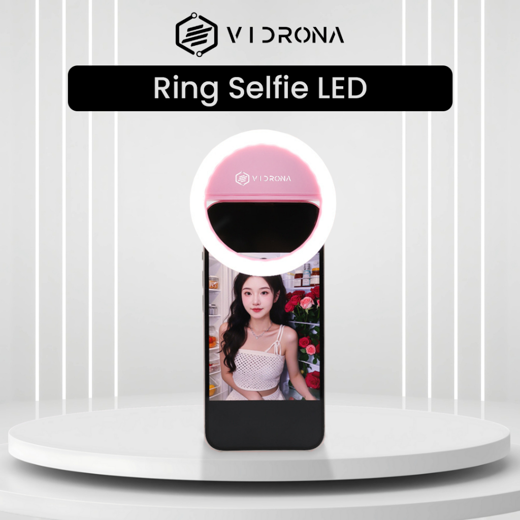 Jual VIDRONA Ring Selfie LED Lampu Selfie Bulat Jepit Kamera HP Mikro ...