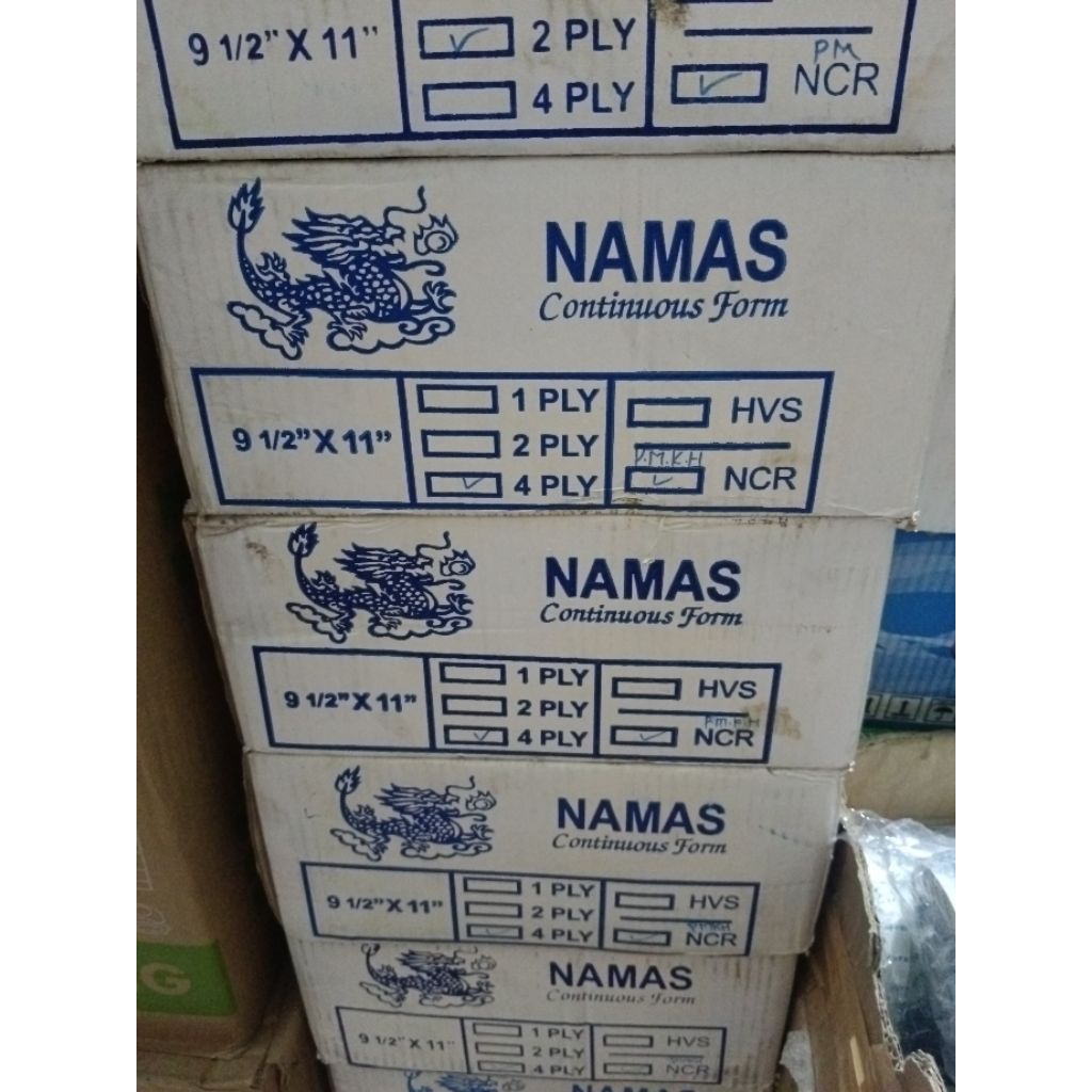 Jual kertas continuous form 4 ply namas 9,5 x 11 warna full | Shopee ...