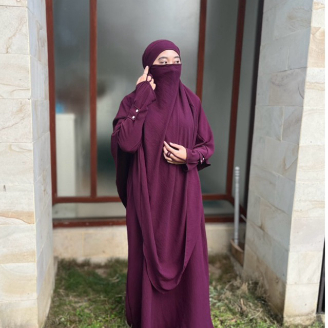Jual kayla abaya set french khimar haji umrah | Shopee Indonesia