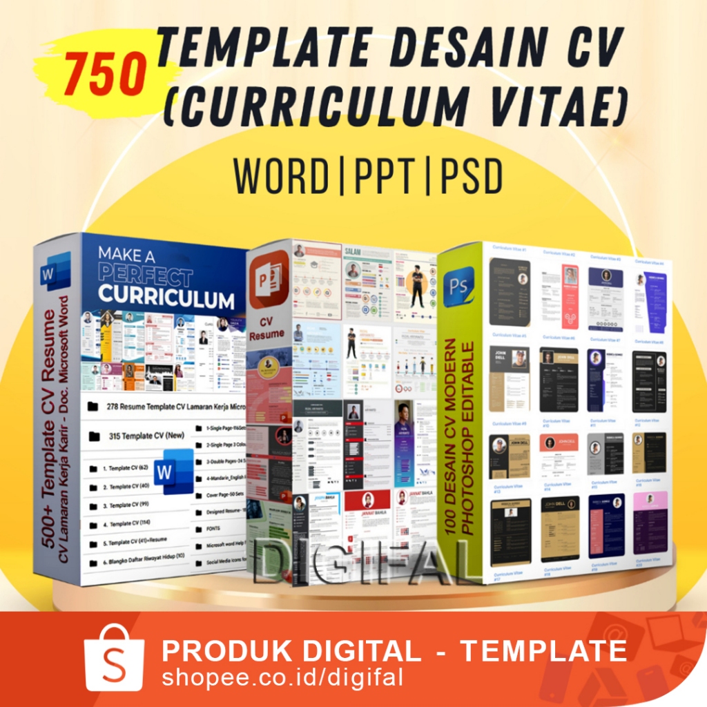 Jual BundIe 750+ Template Resume | CV Curriculum Vitae Format Word ...