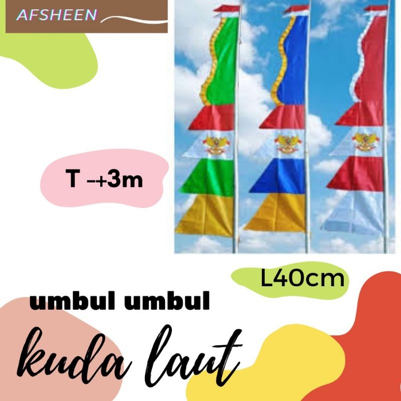 Jual umbul umbul kuda laut warna warni merah putih bendera merah putih | Shopee Indonesia