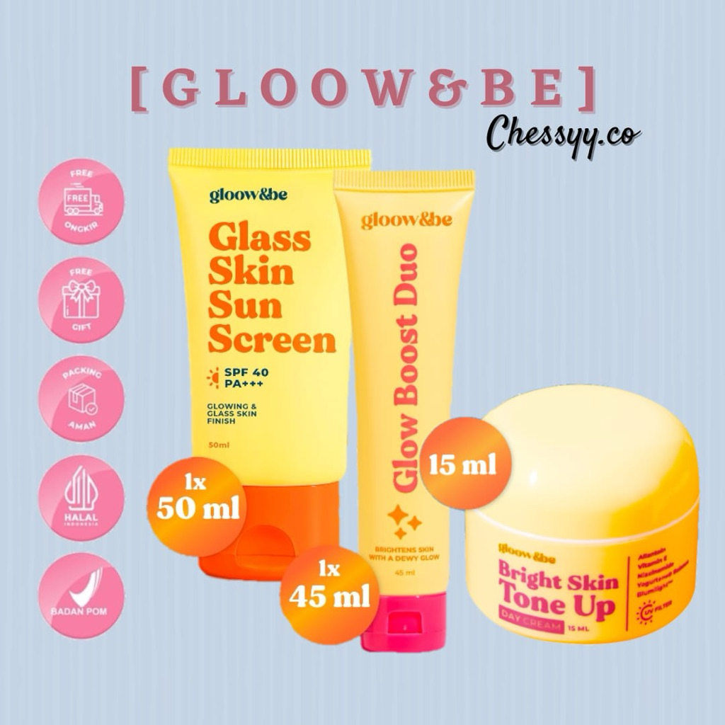 Jual [ READY‼️] BPOM GLOOW & BE GLASS SKIN SUNSCREEN SPF 40 PA+++ | GLOOWBI SUNSCREEN | TABIR ...