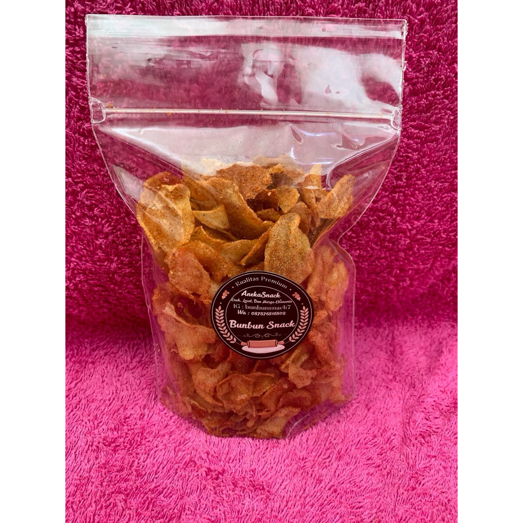 Jual snack kripik kentang pedas bunbun | Shopee Indonesia