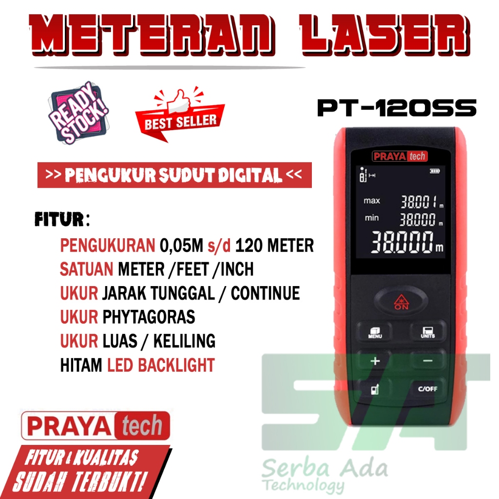 Jual Meteran Laser Digital Laser Distance Meter Alat Ukur Jarak Digital ...