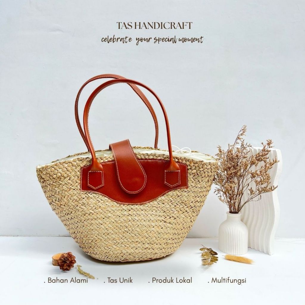 Jual Tas Etnik Anyaman Mendong Premium | Tas Pantai Aesthetic | Tas ...