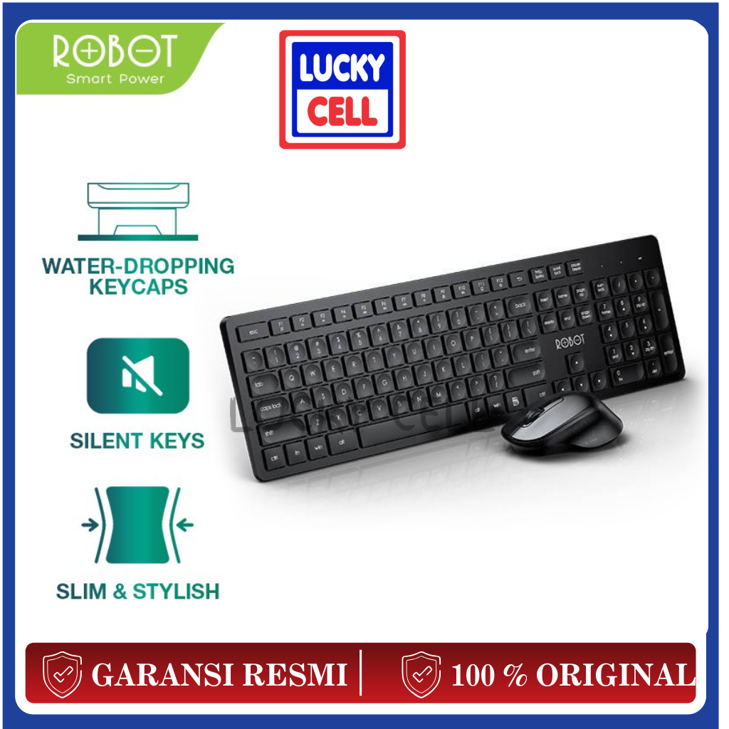 Jual ROBOT Keyboard Combo Mouse Wireless KM4000 Keyboard Bluetooth ...