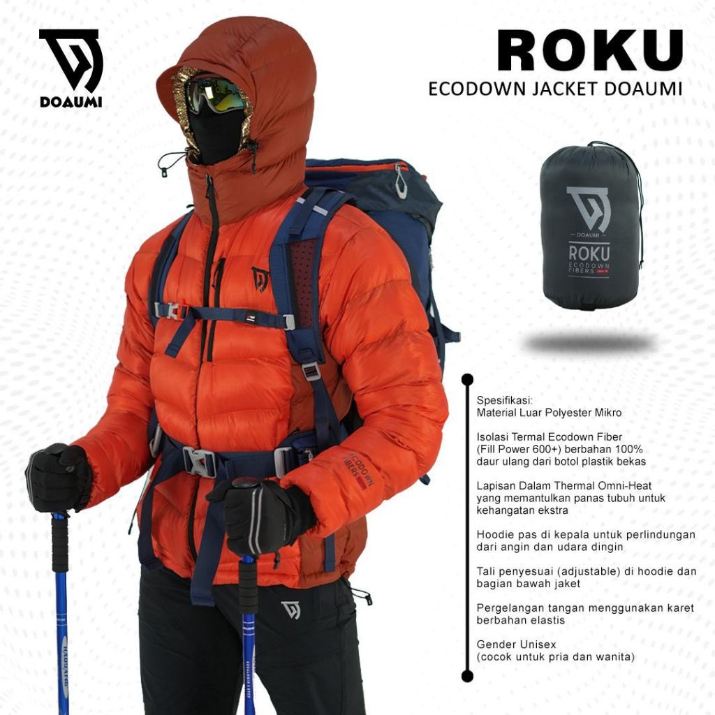 Jual JAKET GUNUNG BULU ANGSA SINTETIS PUFFER DOAUMI ROKU ECODOWN FIBER ...