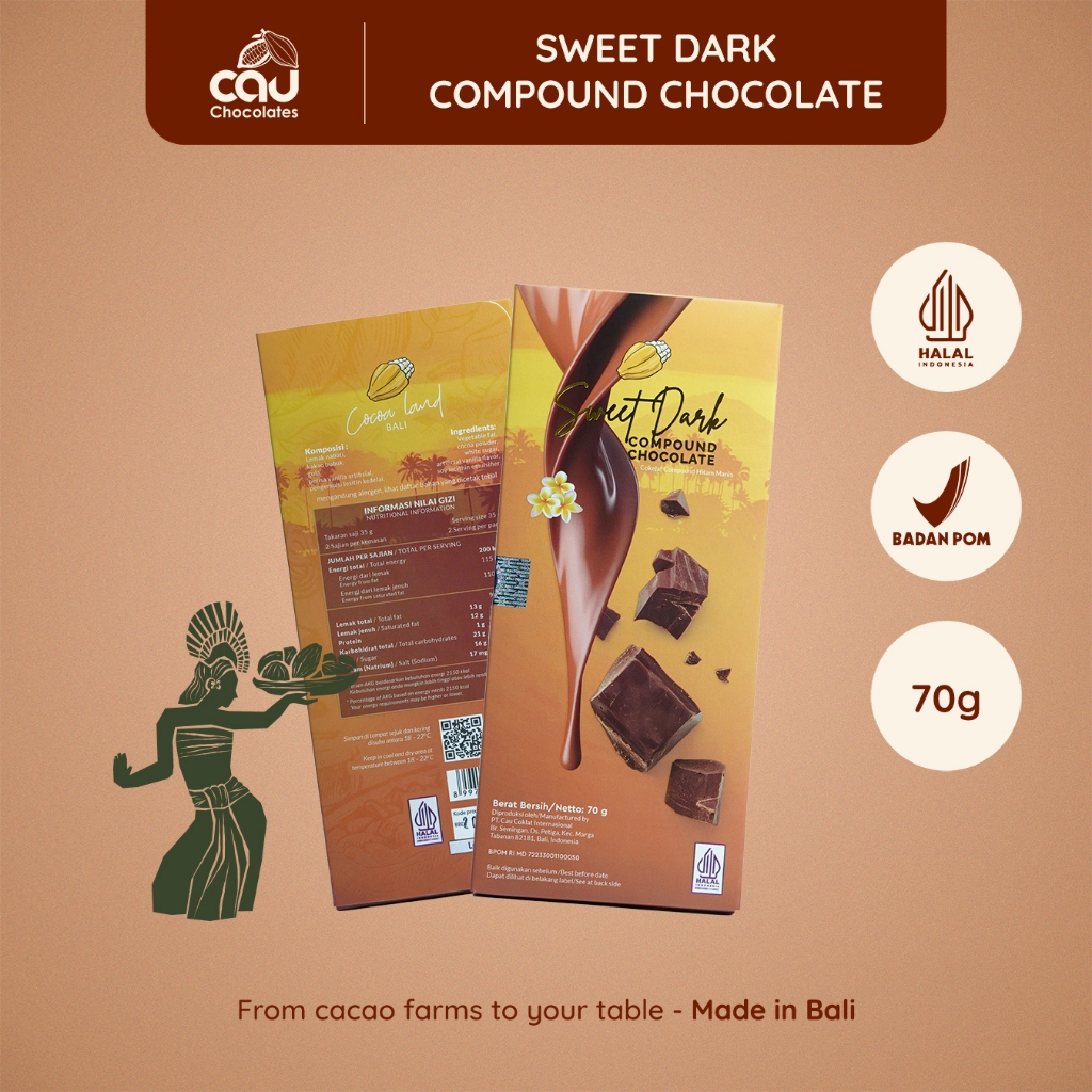 Jual Cocoa Land - Sweet Dark Compound Chocolate – 70 gr | Shopee Indonesia