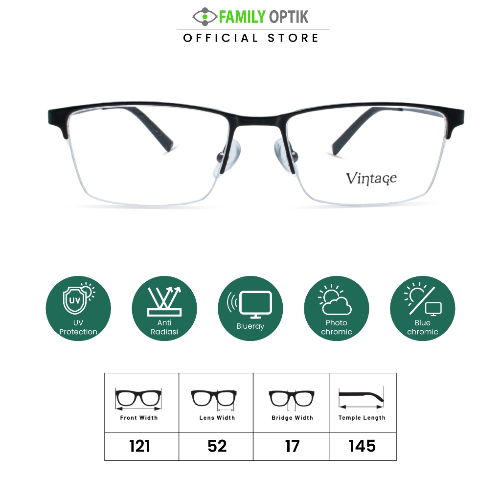 Jual Family Optik - Kacamata Vintage Blueray Photocromic Anti Radiasi ...