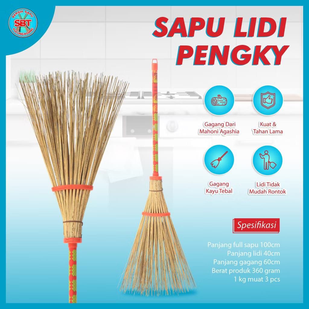 Jual Sapu Lidi Taman / Halaman Gagang Panjang Model Bulat dan Oval ...