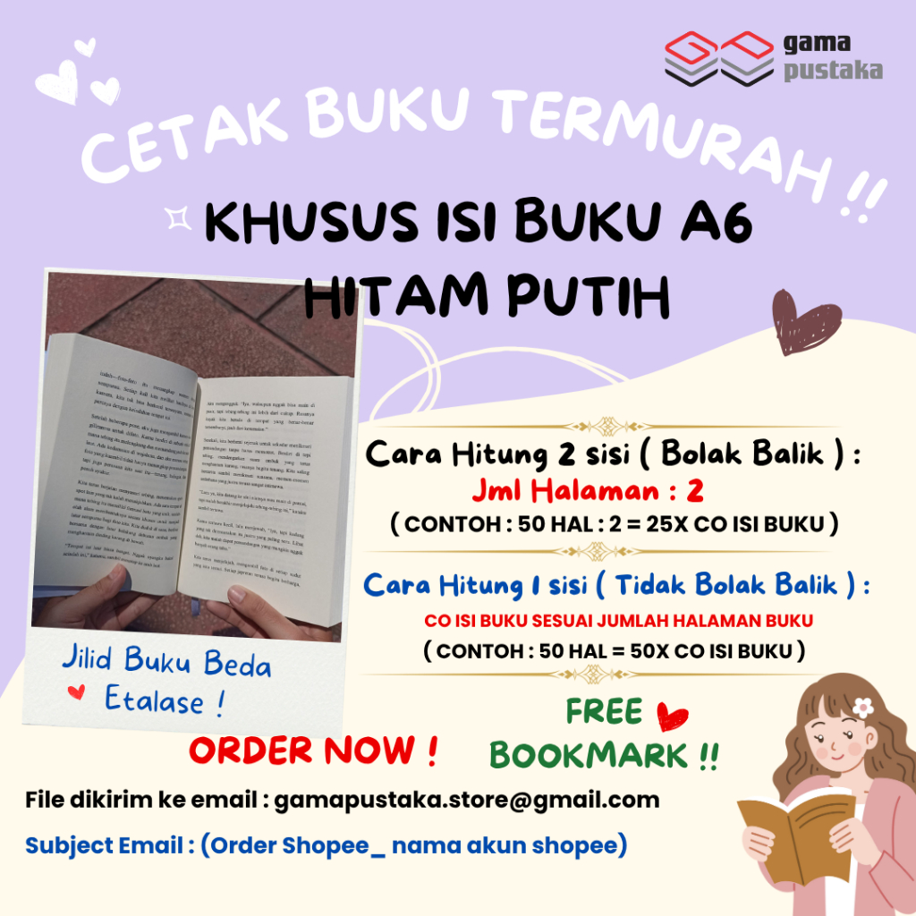Jual CETAK ISI BUKU A6 HITAM PUTIH/BW/CETAK NOVEL TERMURAH GAMAPUSTAKA/CETAK ISI BUKU TERMURAH ...