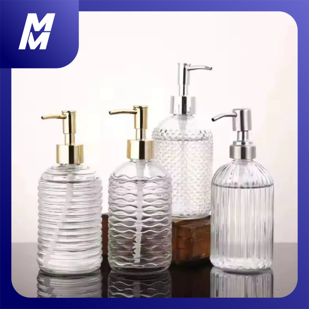 Jual Botol Sabun Kaca Bening 500ml – Soap Dispenser Aesthetic Bisa Pump ...