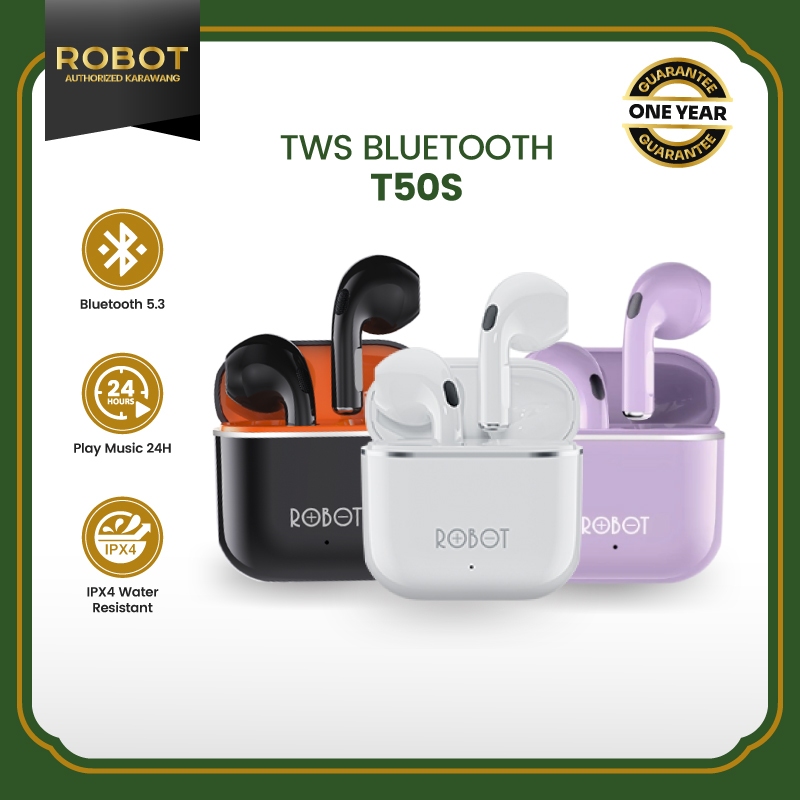Jual ROBOT True Wireless Earbuds Bluetooth 5.3 Wireless Headset IPX4 ...