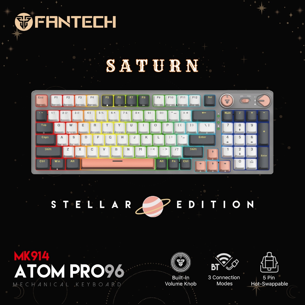 Jual Fantech Mechanical Keyboard Atom Pro 96 Saturn Grey MK914 (Red ...
