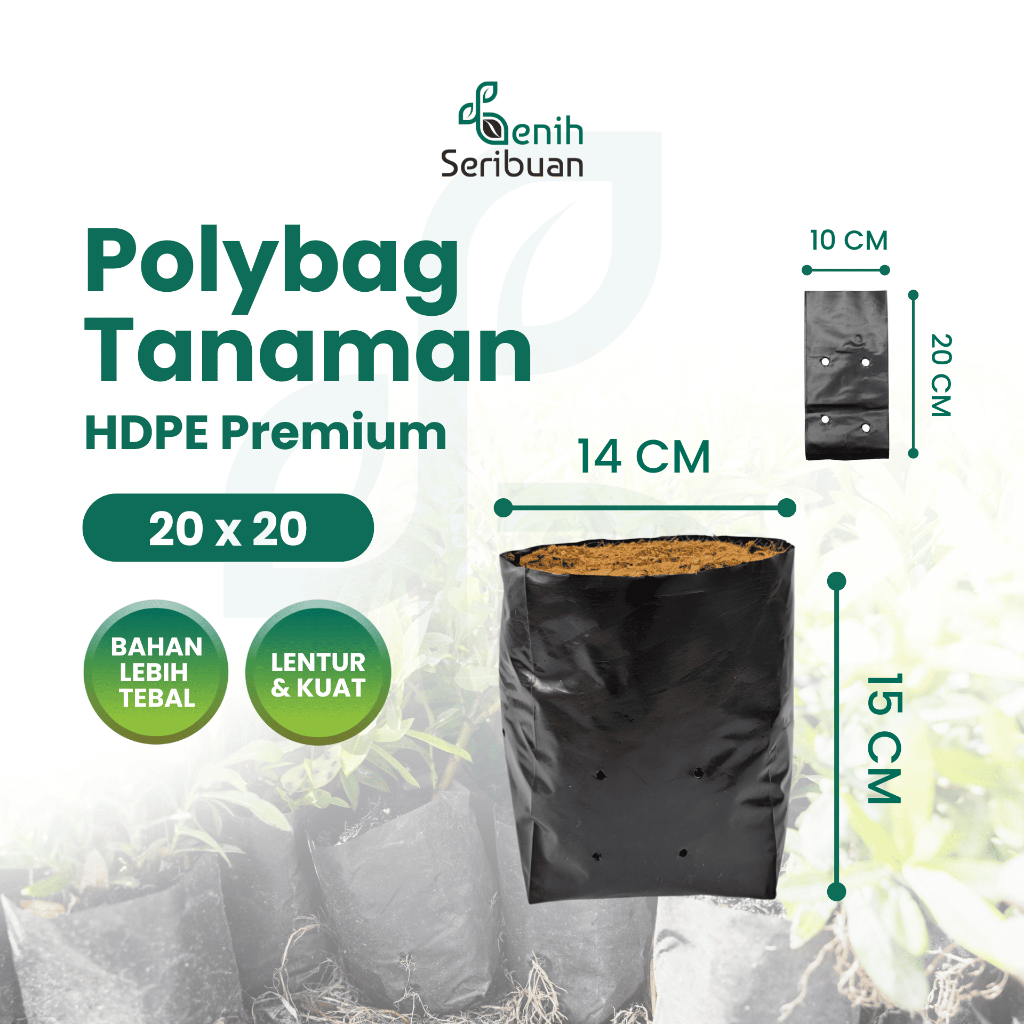Jual Polybag Tanaman 20x20 Plastik Polibag Tebal Awet Polibek Kecil 20 ...
