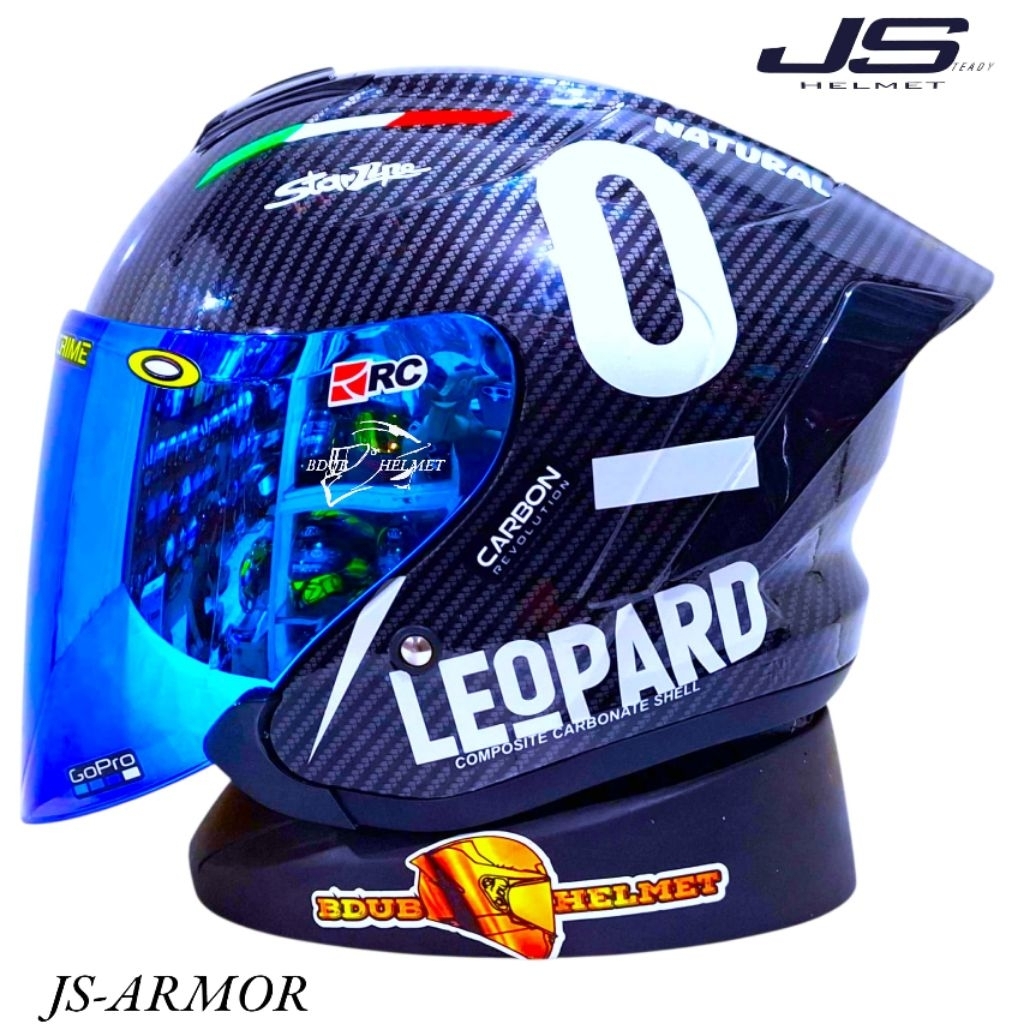 Jual Helm JS armor carbon leopard paket ganteng original JS | Shopee ...