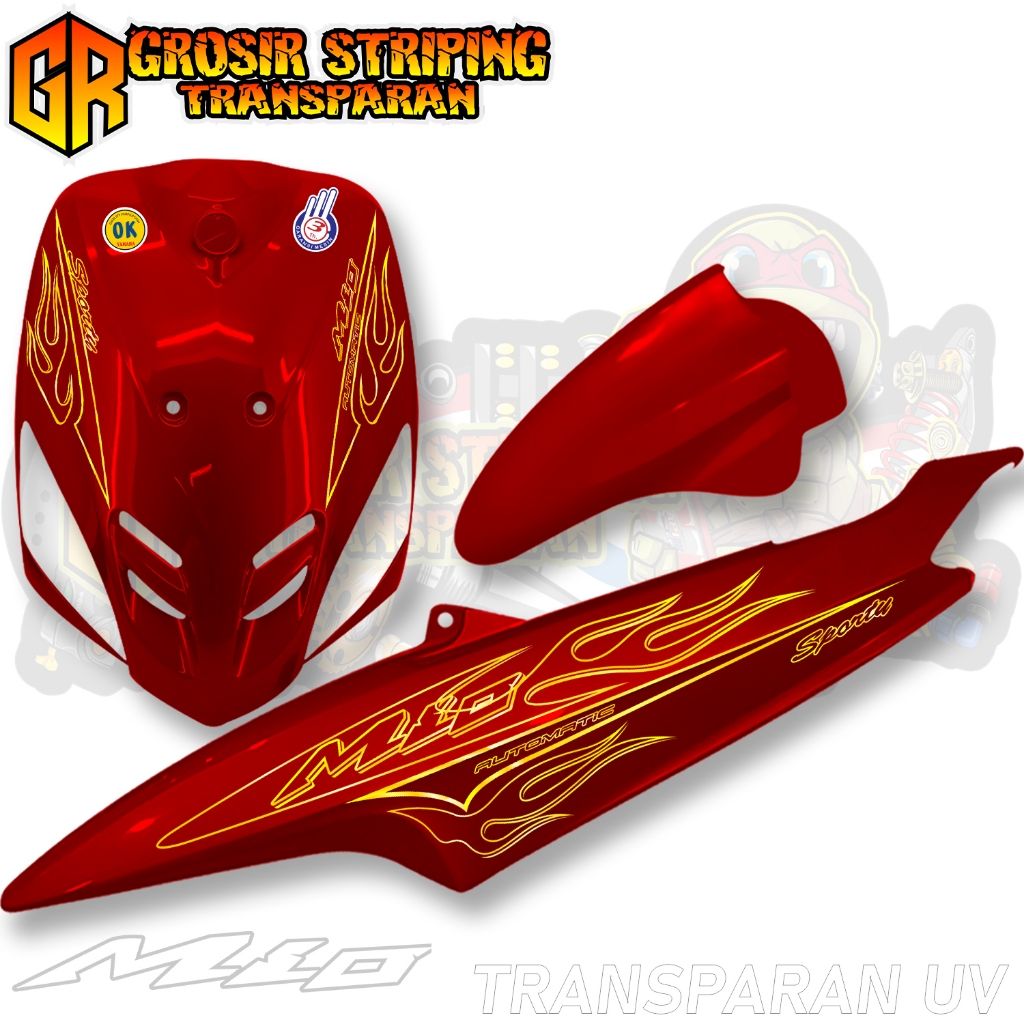 Jual Striping Mio Sporty Smile Variasi Motif Simpel Api Bahan Bening ...