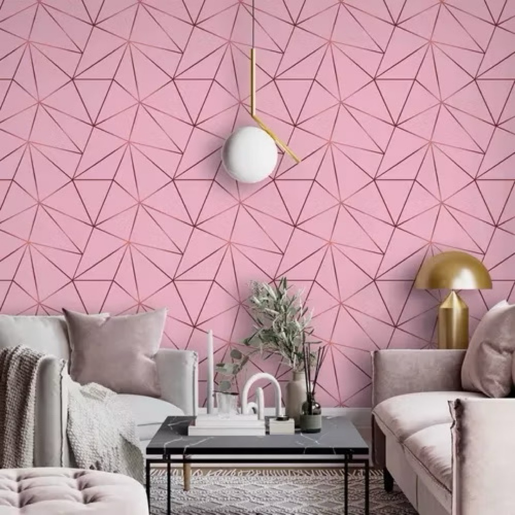 Jual Wallpaper Dinding Garis Aesthetic pink 8meter x 45cm | Shopee ...