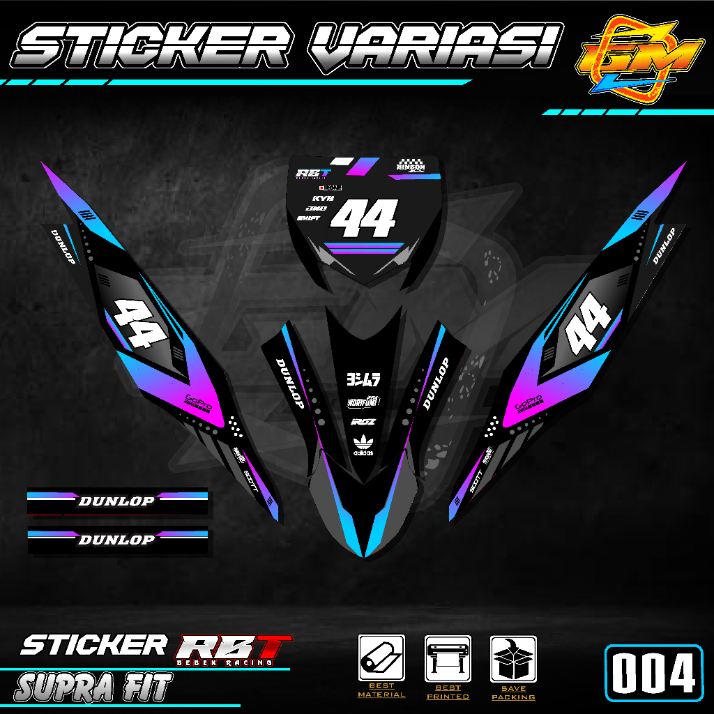Jual Sticker Striping Motor Siluman Supra FIT RBT BEBEK MODIF SUPERMOTO ...