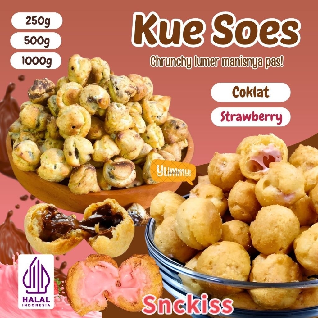 Jual Snack Soes Coklat 500g/1kg parcel lebaran idul fitri camilan ...
