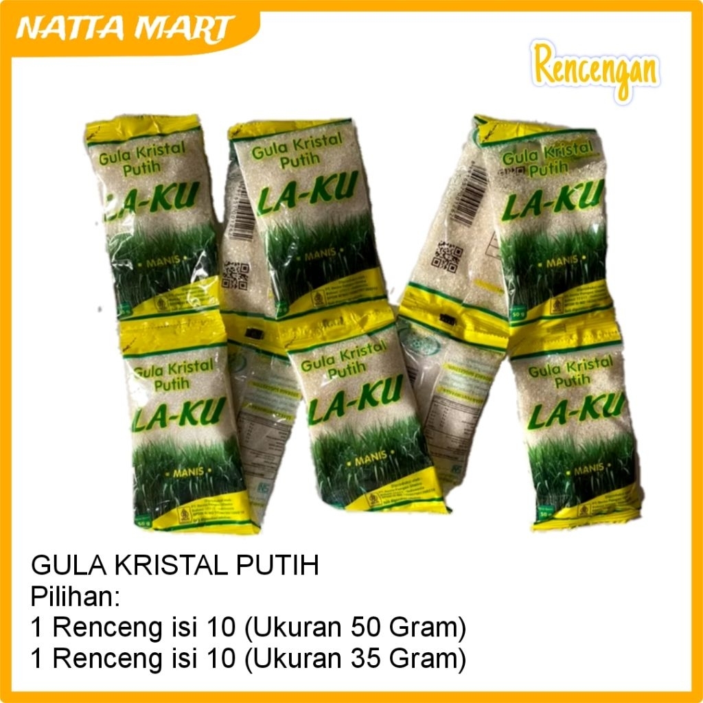 Jual GULA PASIR LAKU RENCENGAN 35g atau 50g / 1 RENCENG ISI 10 PCS ...