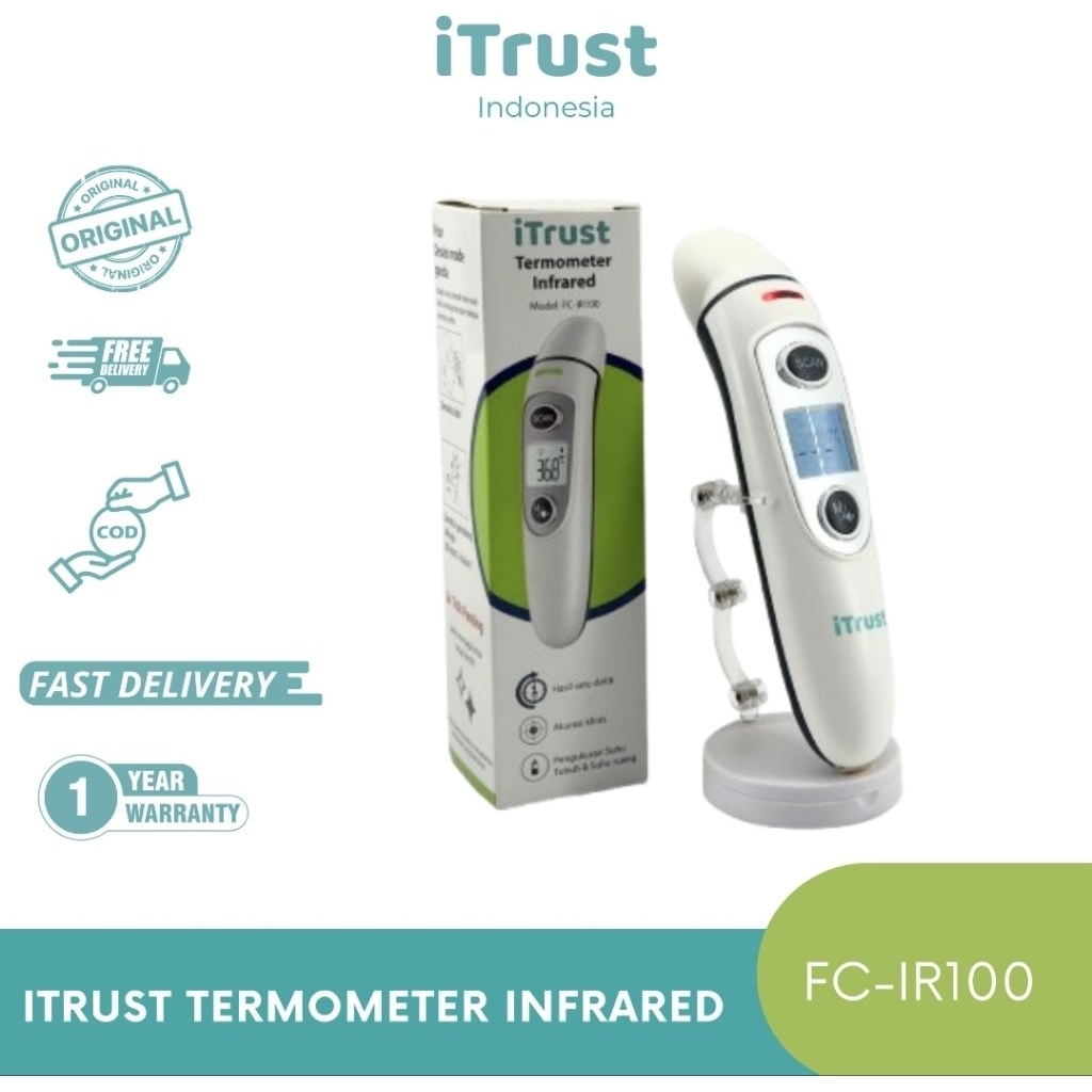 Jual iTrust iR-100 Thermometer Telinga dan Dahi - Digital Thermometer Ear Infrared Garansi 3 ...