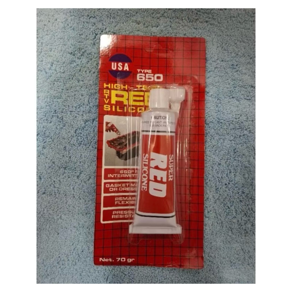 Jual LEM HIGH TEMP SILICONE USA 650 70gr SEALANT GASKET MERAH ( harga ...