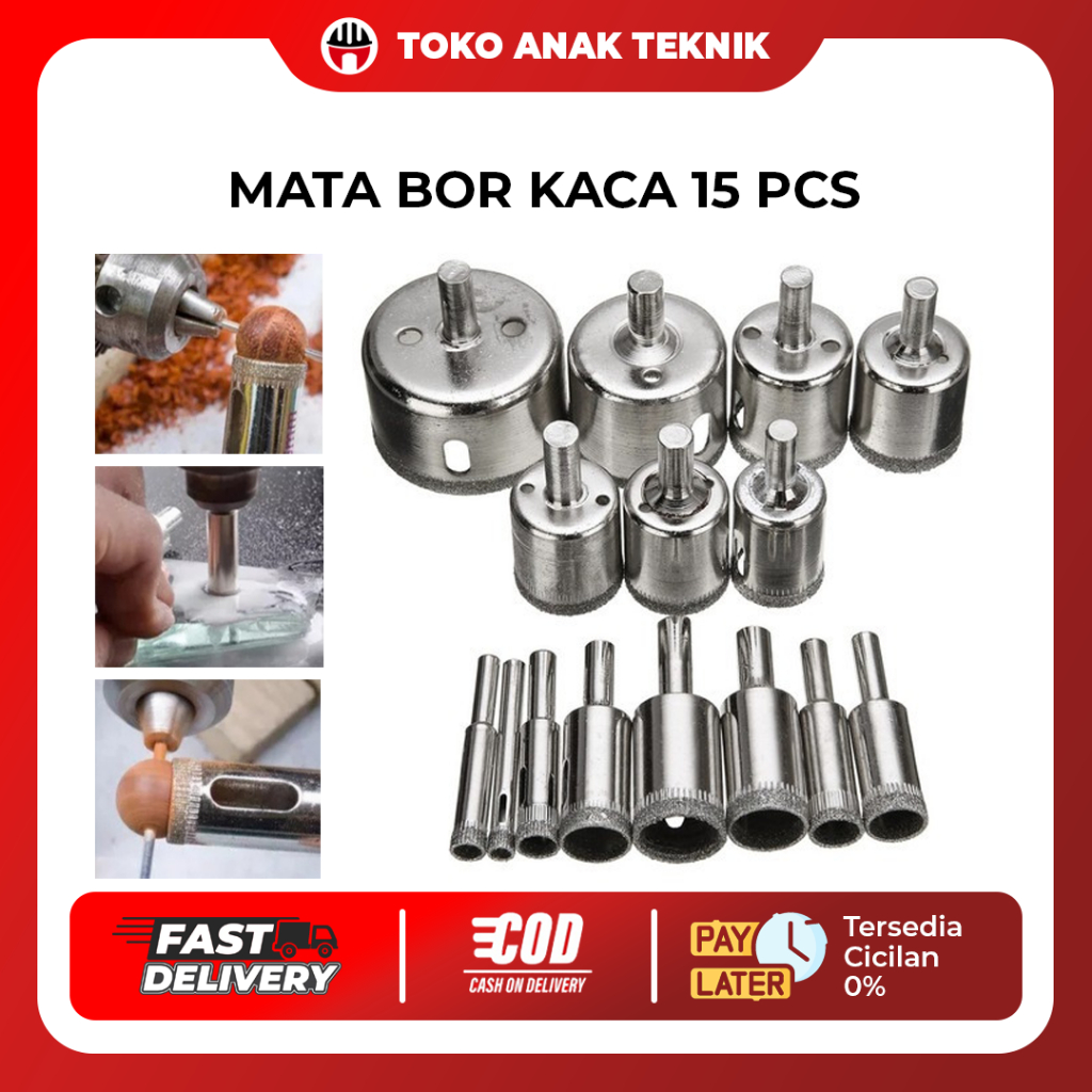 Jual 15pcs Mata Bor Kaca Hole Saw Keramik Granit Batu Porselen Diamond ...