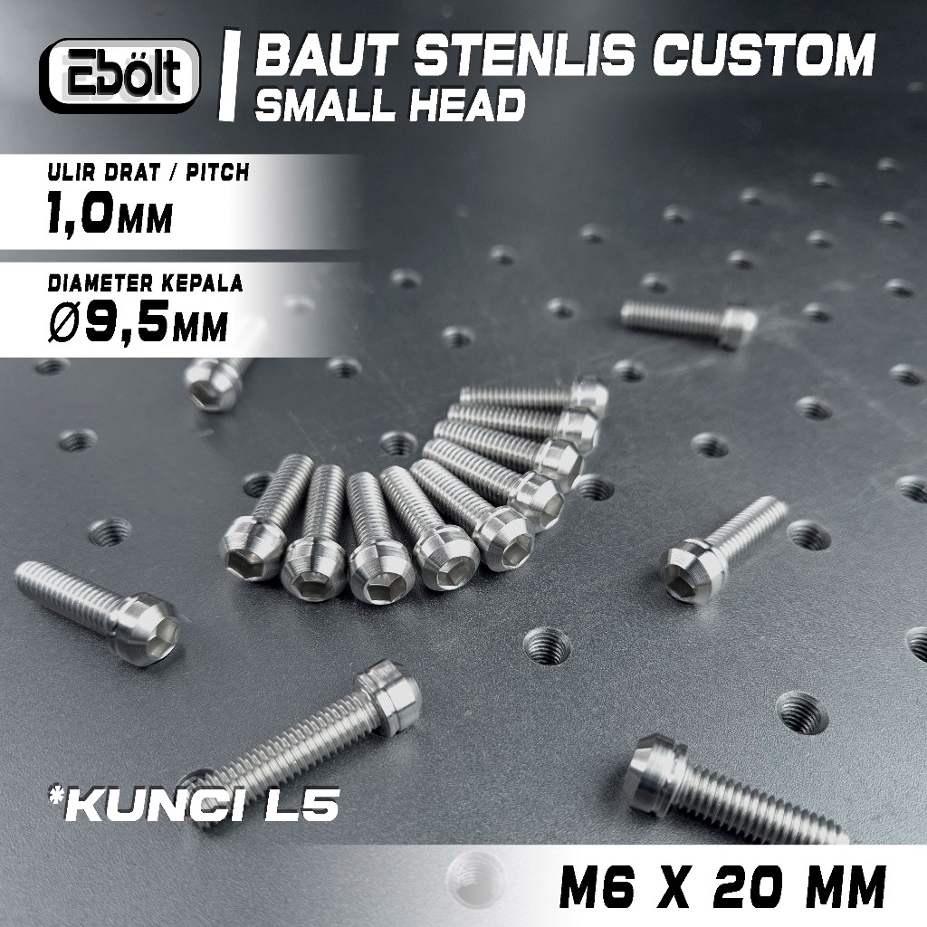 Jual BAUT STENLIS BAUD STAINLESS STEEL CUSTOM SMALL HEAD BAUT STAINLESS ...