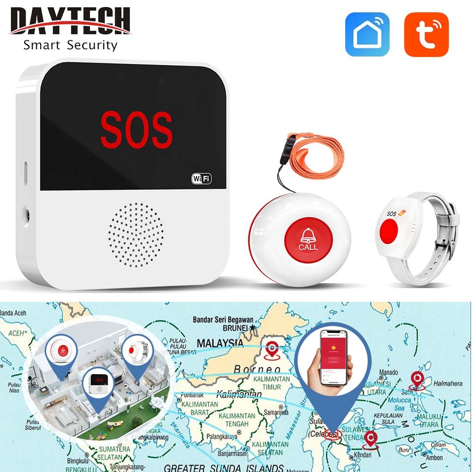 Jual COD Daytech WIFI Bel Lansia Kontrol APP Notif Real-time Untuk ...
