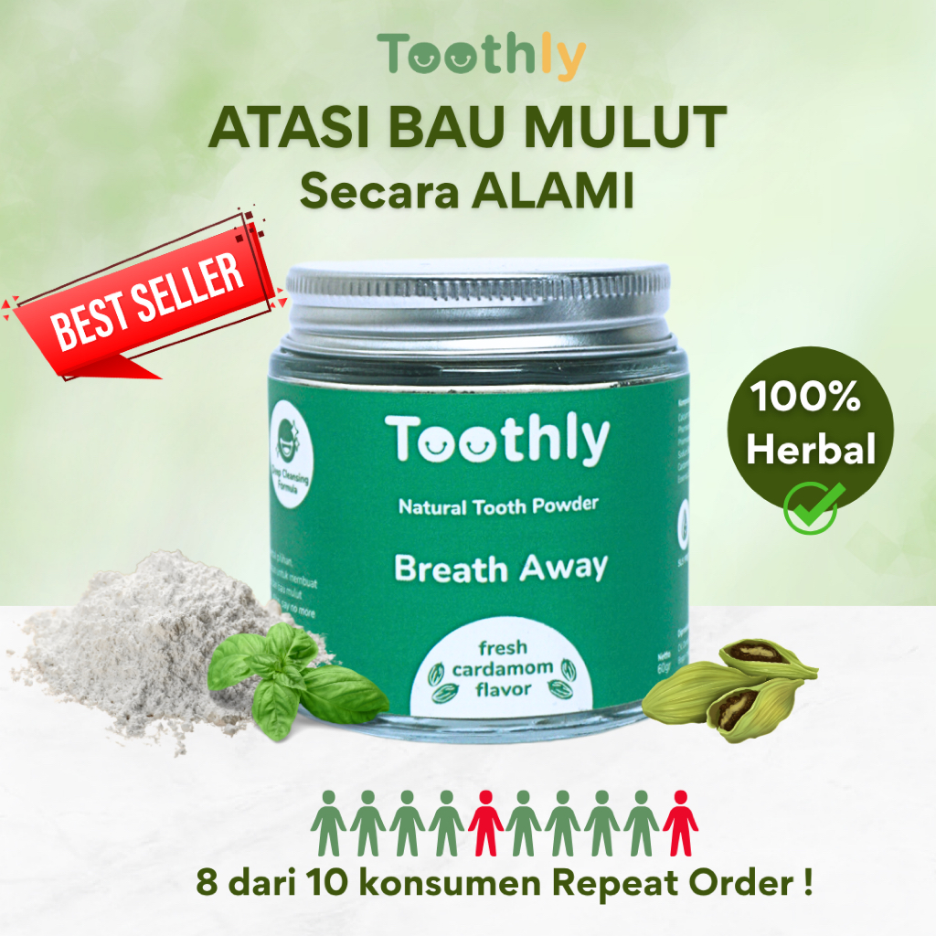Jual TOOTHLY Penghilang bau mulut nafas segar | Herbal Alami | Pasta ...