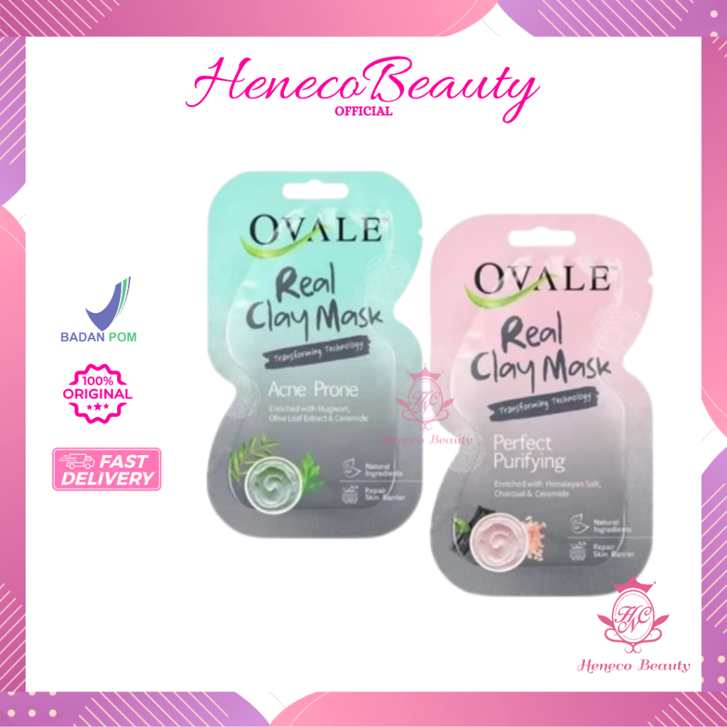Jual OVALE Real Clay Mask Sachet 10gr / Perfect Purifying Acne Prone ...