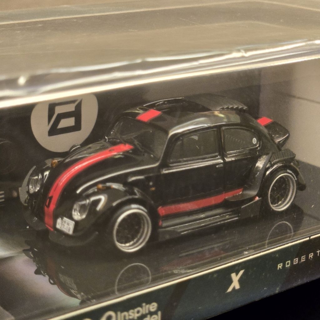 Jual Inspire Model 1/64 VW Volkswagen Beetle Black Stripe Red Robert ...