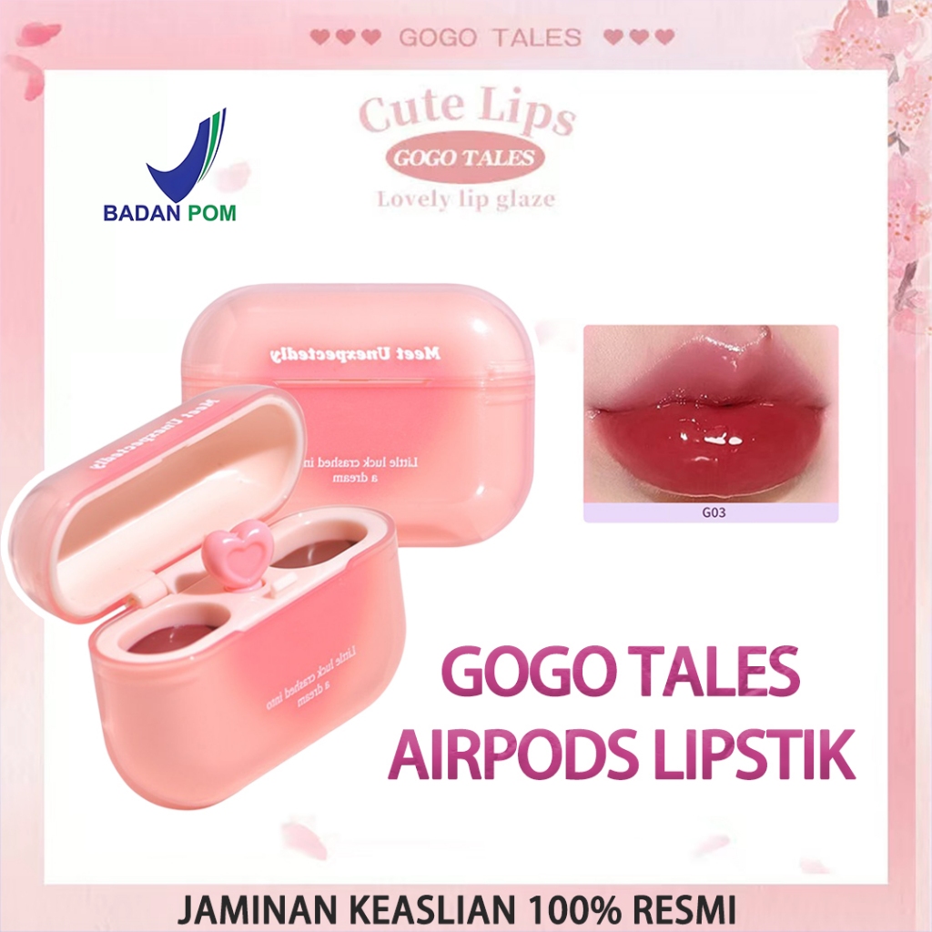 Jual 「BPOM COD」gogo tales AirPods Lipstik Cloud Sense Duplex Lip Glaze ...