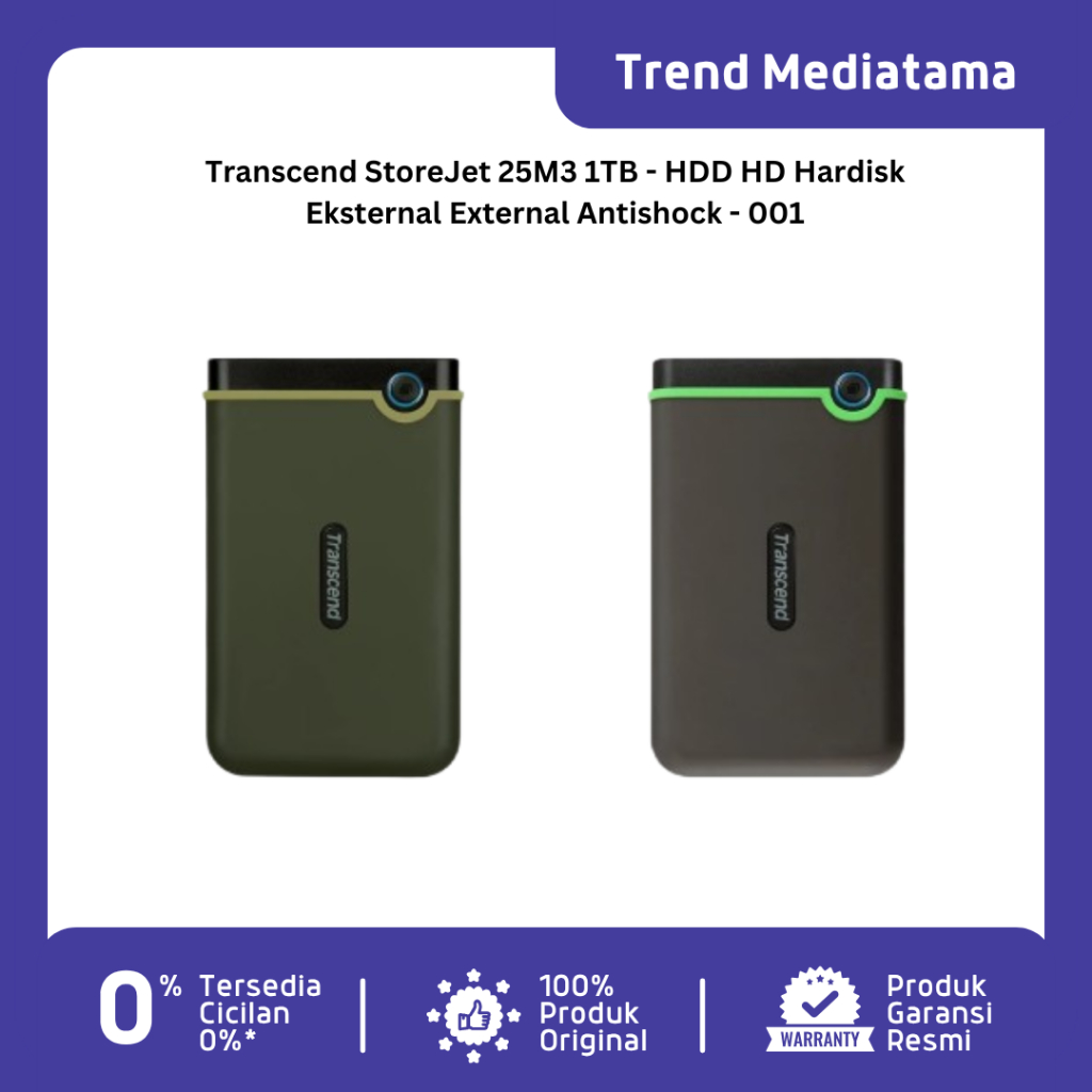 Jual Transcend Harddisk External StoreJet 25M3 1TB USB 3 Anti Shock HDD | Shopee Indonesia