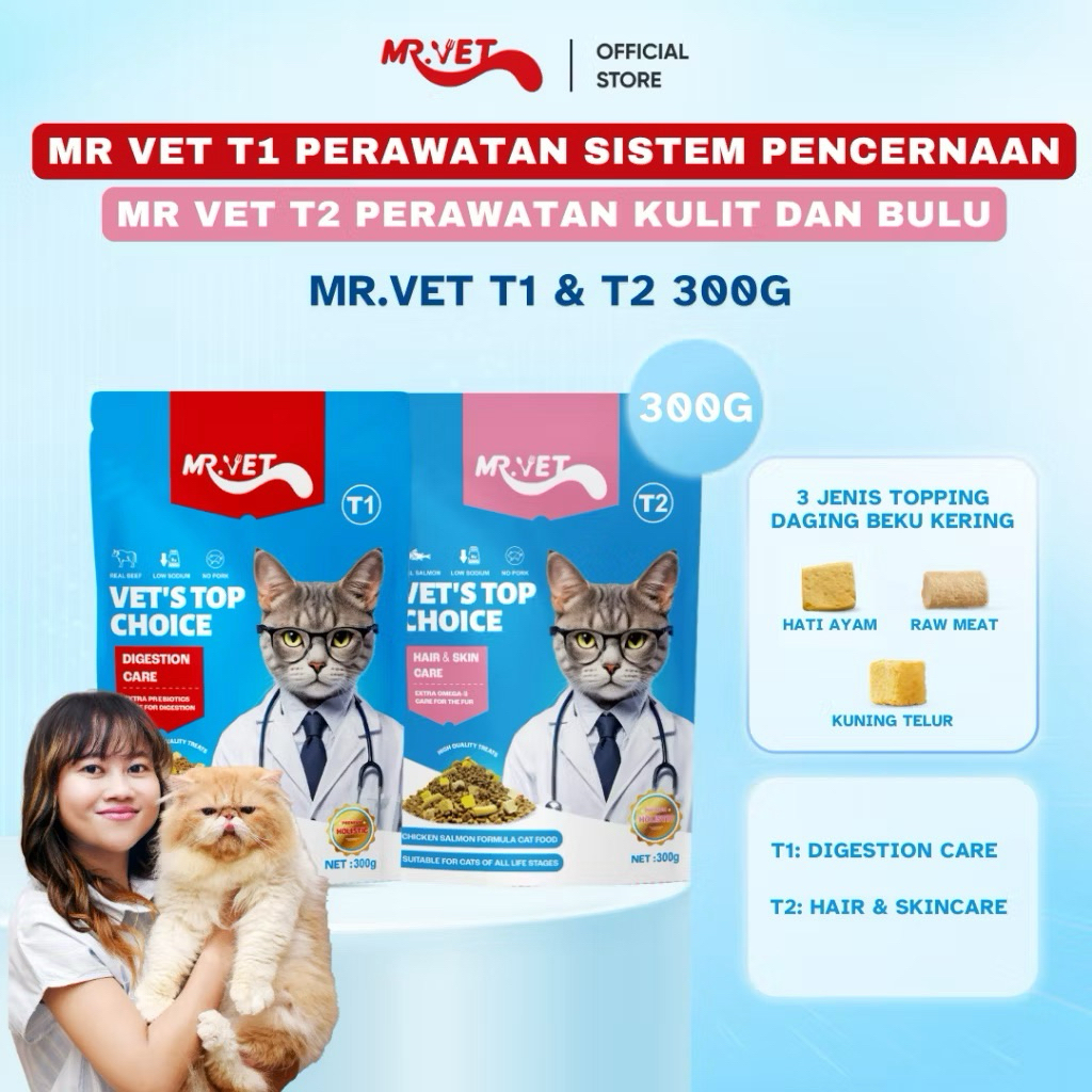 Jual Makanan Kucing premium MR VET 300gr | Shopee Indonesia