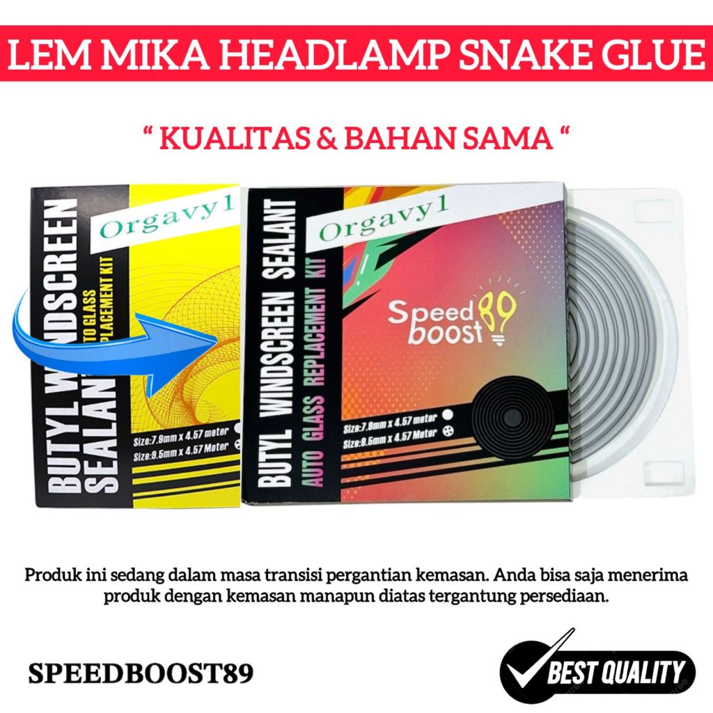 Jual Lem Mika Headlamp Original 7.9mm panjang 4,57 Meter OEM Orgavyl ...