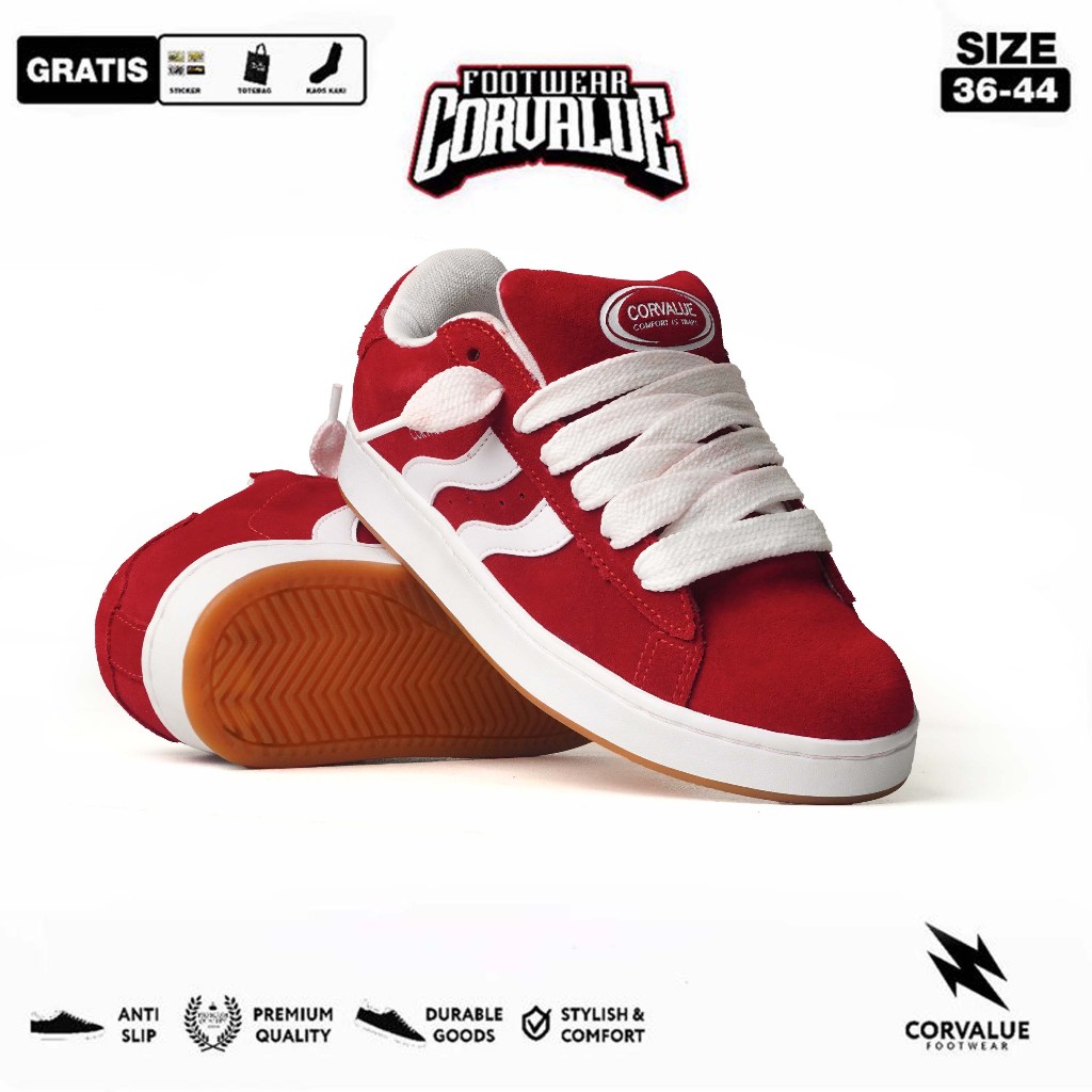 Jual CORVALUE - Castle Maroon OG | Sepatu Sneakers Pria Wanita Casual ...