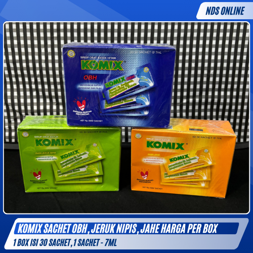 Jual Komix Sachet 7ml - OBH / Jahe / Jeruk Nipis | 1 Box Isi 30 Sachet ...