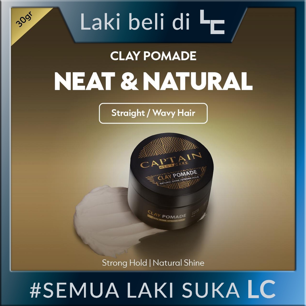 Jual Captain Men's Care Clay Pomade 30gr Travel Size Strong Hold ...