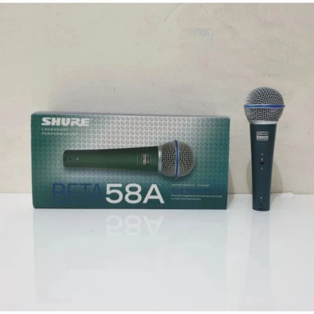 Jual Mic Shure Beta 58a Mic Vocal Kabel dilengkapi switch on/off | Shopee Indonesia
