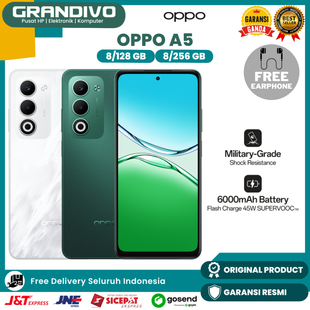 Jual OPPO A5 8/128GB 8/256GB Military Grade Shock Resistance IP65 Water Resistant 6000mAh 45W ...