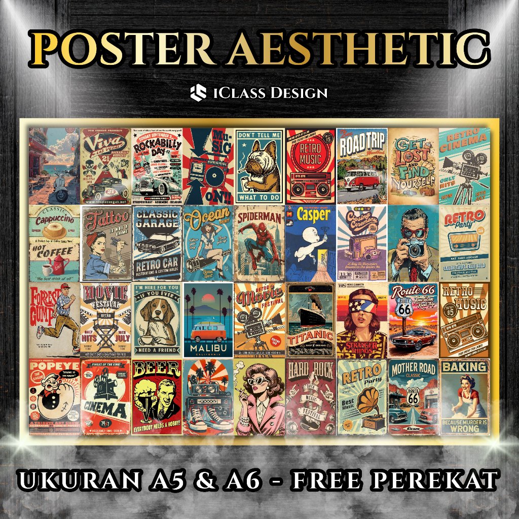 Jual [ISI 36PCS] Poster Dinding Exclusive dan Aesthetic Ukuran Free ...