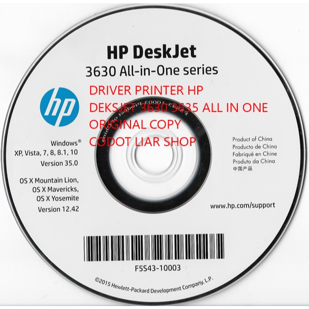 Jual DVD DRIVER PRINTER HP DEKSJET 3630 3635 ORIGINAL COPY | Shopee ...